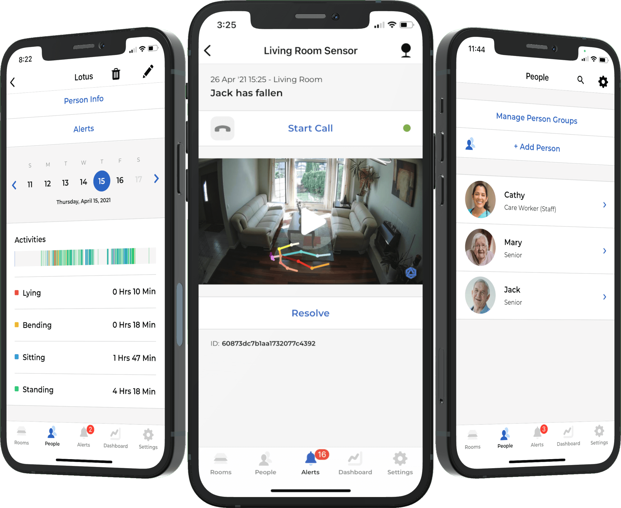Senior Care AI Sensor with Privacy Protection/Peace of Mind