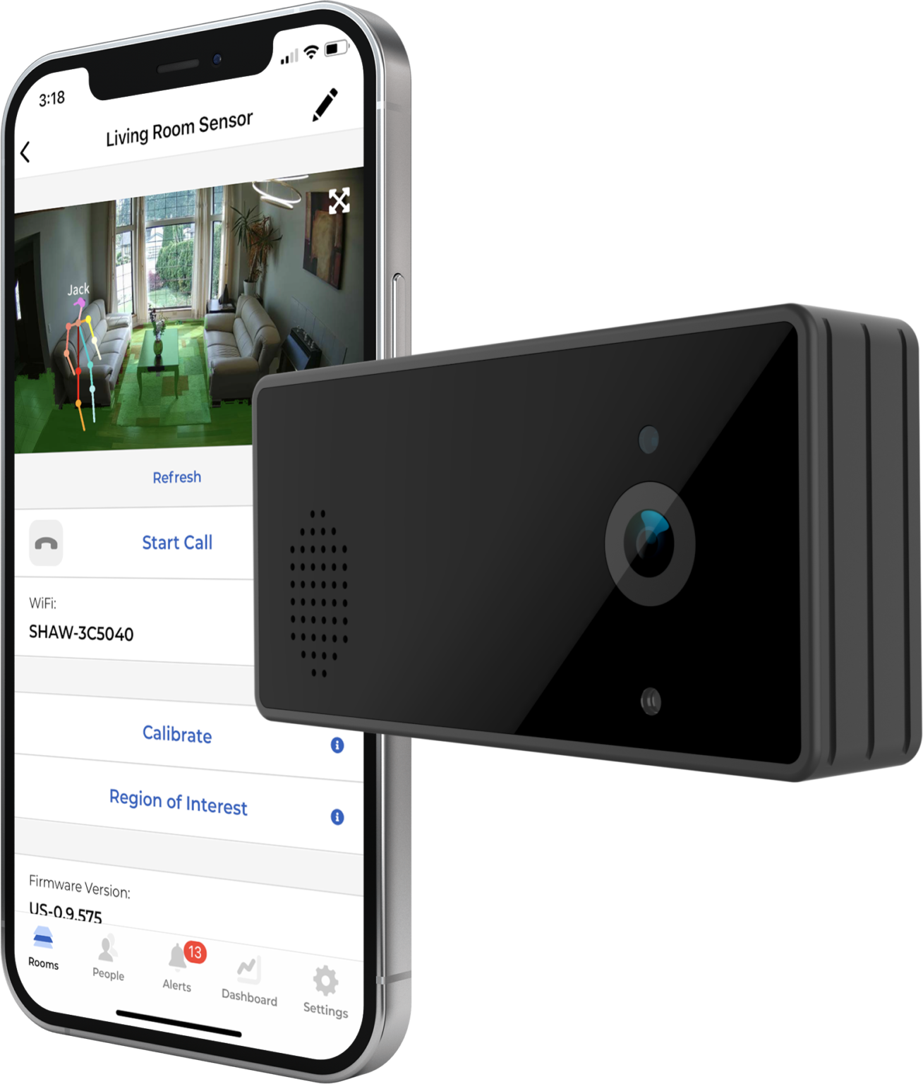 Senior Care AI Sensor with Privacy Protection/Peace of Mind